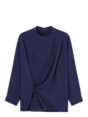 Giorgio Armani Silk Triple Georgette Blouse - Blue