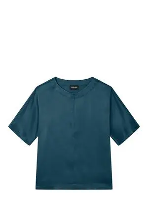 Giorgio Armani Short-sleeved Silk Satin Shirt - Green