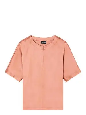 Giorgio Armani Short-sleeved Silk Satin Shirt - Orange