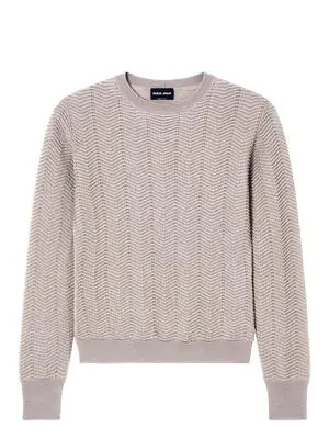 Giorgio Armani Cashmere And Silk Chevron Jumper - Beige