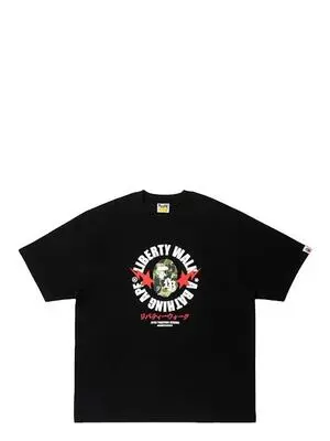 A BATHING APE X Liberty Walk Abc Camo Ape Head Relaxed Fit Tee Shirt - Black