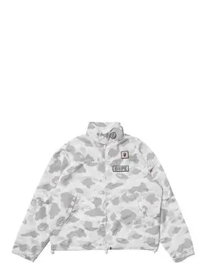 A BATHING APE X Clot Camo Sleeve Detachable Rain Jacket - White