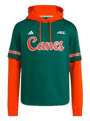 Adidas Hurricanes Hooded Jersey - Miami Dark Green