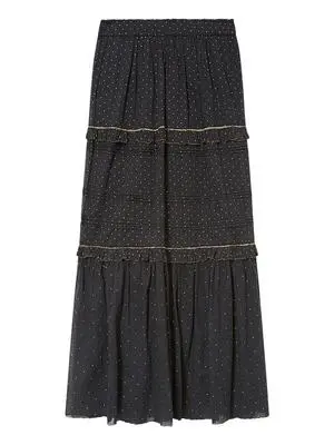 MARANT ETOILE Flared Skirt With Polka Dot Print - Black
