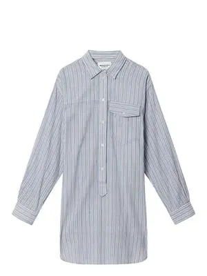 MARANT ETOILE Laurane Striped Shirt Dress - Blue
