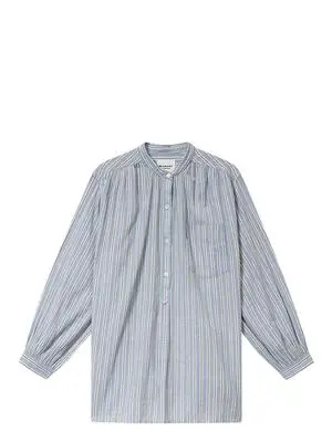 MARANT ETOILE Sapha Striped Cotton Voile Blouse - Blue