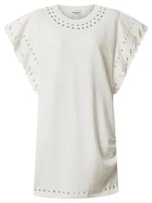 MARANT ETOILE Orlane Broderie Anglaise Mini Dress - Ecru