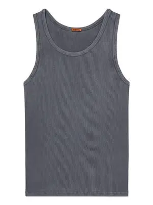 Barena Venezia Ribbed Cotton-blend Jersey Tank Top - Gray