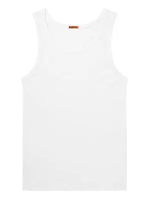 Barena Venezia Ribbed Cotton-blend Jersey Tank Top - White