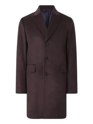 Paul Smith Slim-fit Wool And Cashmere-blend Felt Coat - Brown