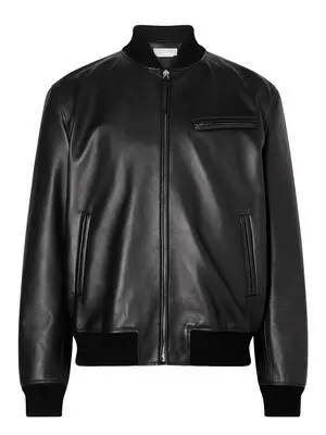 Gabriela Hearst Gregory Leather Bomber Jacket - Black
