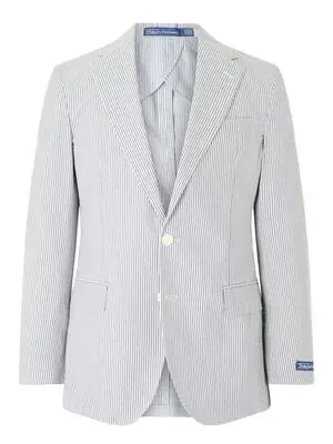 Polo Ralph Lauren Striped Cotton-seersucker Blazer - Blue