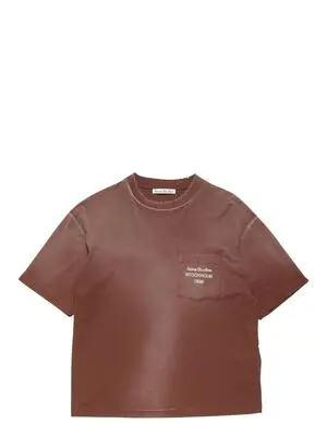 Acne Studios Cotton-hemp Blend T-shirt - Chocolate