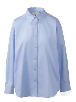 WAKAKUU Classic Relaxed Fit Shirt - Light Blue