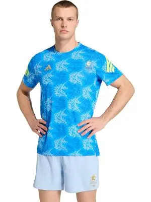 Adidas Boston Marathon 2026 Allover Print Running Tee - Lucid Ray Blue