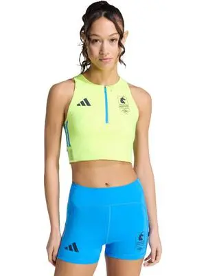 Adidas Boston Marathon 2026 Adizero Crop Top - Solar Yellow