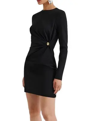 MALINA Mailey Embellished Mini Dress - Black