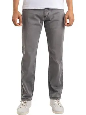 MUGSY Classic Fit Stretch Denim Jeans - Medium Gray