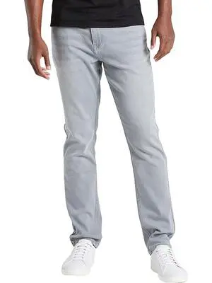 MUGSY Classic Fit Signature Stretch Denim Jeans - Light Gray