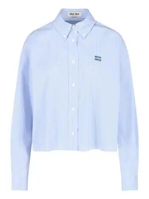 JIL SANDER Cotton Poplin Shirt - Light Blue
