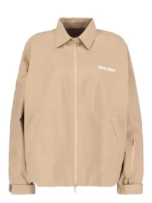 Miu Miu Logo Anorak - Beige