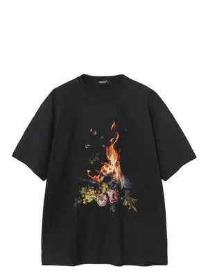 UNDERCOVERISM Floral Graphic T-shirt - Black