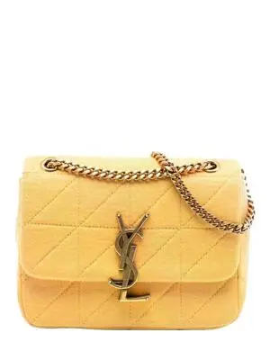 Saint Laurent 2022 Mini Jersey Wool Patchwork Jamie Crossbody Bag - Yellow