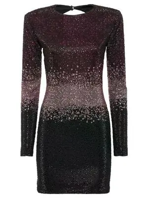 Philipp Plein Low-cut Embellished Mini Dress - Black