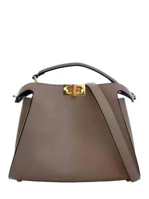 Fendi Small Leather Peekaboo Iconic Essentially Satchel - Brown