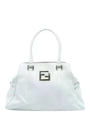 Fendi 2010-2025 Leather Ff Tote Bag - White