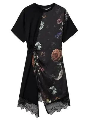 ALLSAINTS Lana Lace Floral Mini Dress - Haze Black