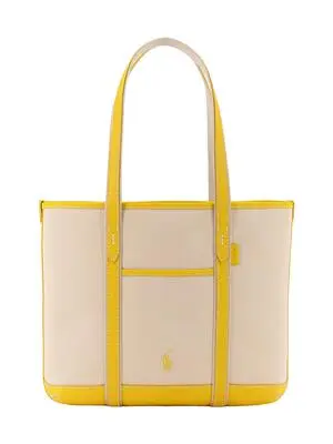 Polo Ralph Lauren Canvas Shoulder Bag With Embroidered Logo - Yellow