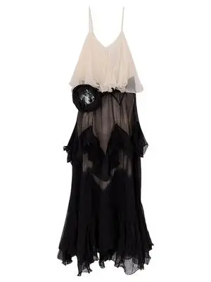 MES DEMOISELLES Belvy Long Viscose Dress - Black