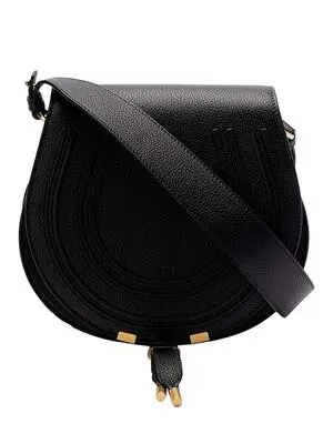Chloé Marcie Saddle Leather Crossbody Bag - Black