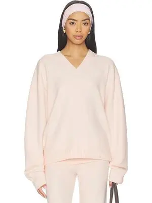 SKIMS Wool Cashmere V Neck Pullover Sweater - Primrose