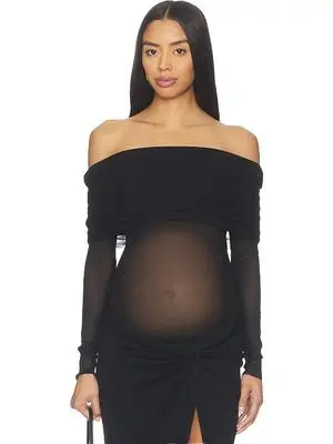 BUMPSUIT Off The Shoulder Soft Mesh Top - Black