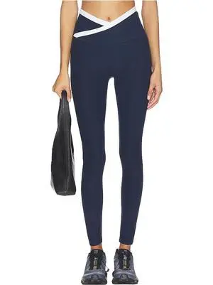 Beyond Yoga Spacedye Outlines High Waisted Midi Legging In Navy - Nocturnal Navy