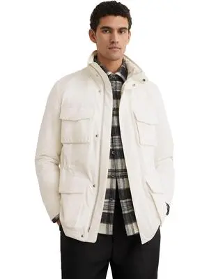 REISS Cotton-blend Padded Four-pocket Jacket - Stone