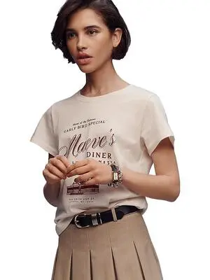 Maeve Evelyn T-shirt Top - Ivory Pattern