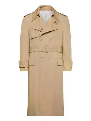 Thom Browne Belted Cotton Trench Coat - Neutrals