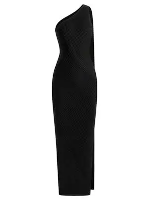 Manière De Voir Asymmetric Scarf Maxi Dress - Black