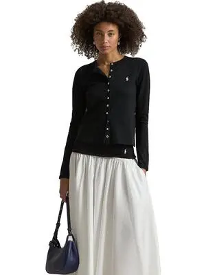 Ralph Lauren Contrast-waistband A-line Skirt - White