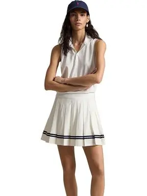 Ralph Lauren Pleated A-line Performance Skort - Ceramic White/refined Navy