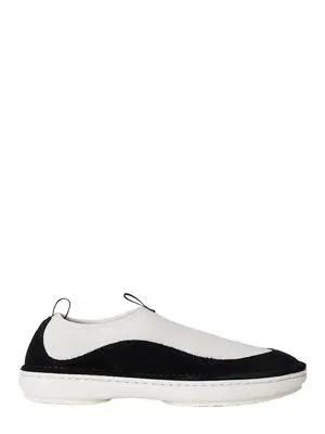 Ralph Lauren Suede-trim Neoprene Slip-on Sneakers - Deckwash White/black