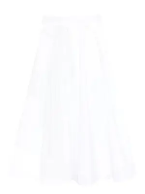 P.a.r.o.s.h Elastic-waist A-line Midi Skirt - White