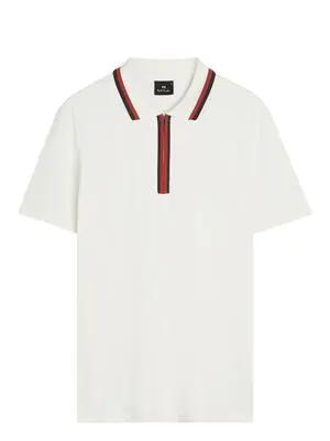 Paul Smith Striped-trim Stretch-cotton Polo Shirt - White