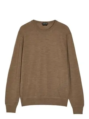TOM FORD Crew-neck Wool Jumper - Taupe