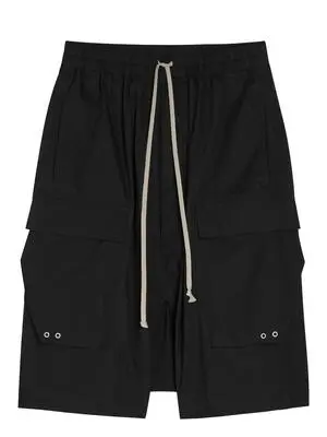 Rick Owens Cotton-poplin Cargo Pods Shorts - Black
