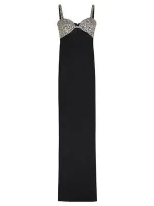 THE NEW ARRIVALS ILKYAZ OZEL Crystal-embellished Crepe Gown - Black