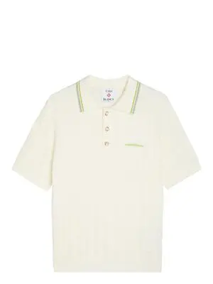 Casablanca Tennis Bouclé Polo Shirt - Off White